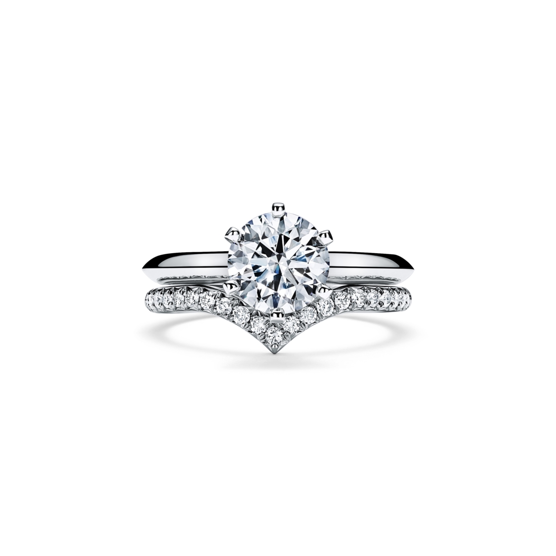 Tiffany Soleste V ring in 18k gold with diamonds. - Tiffany