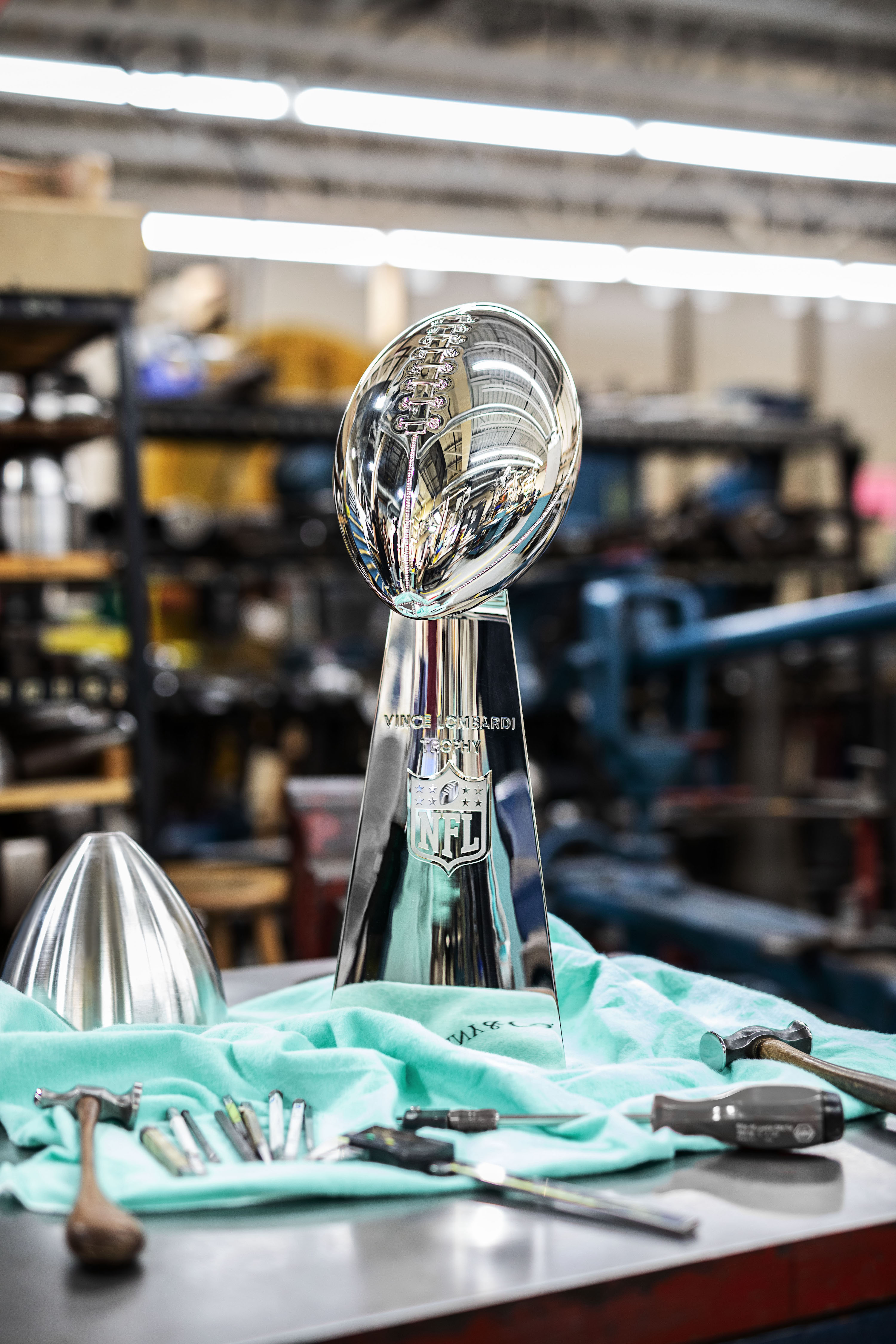 Making of the NFL® Vince Lombardi Trophy, designed and handcrafted by ...