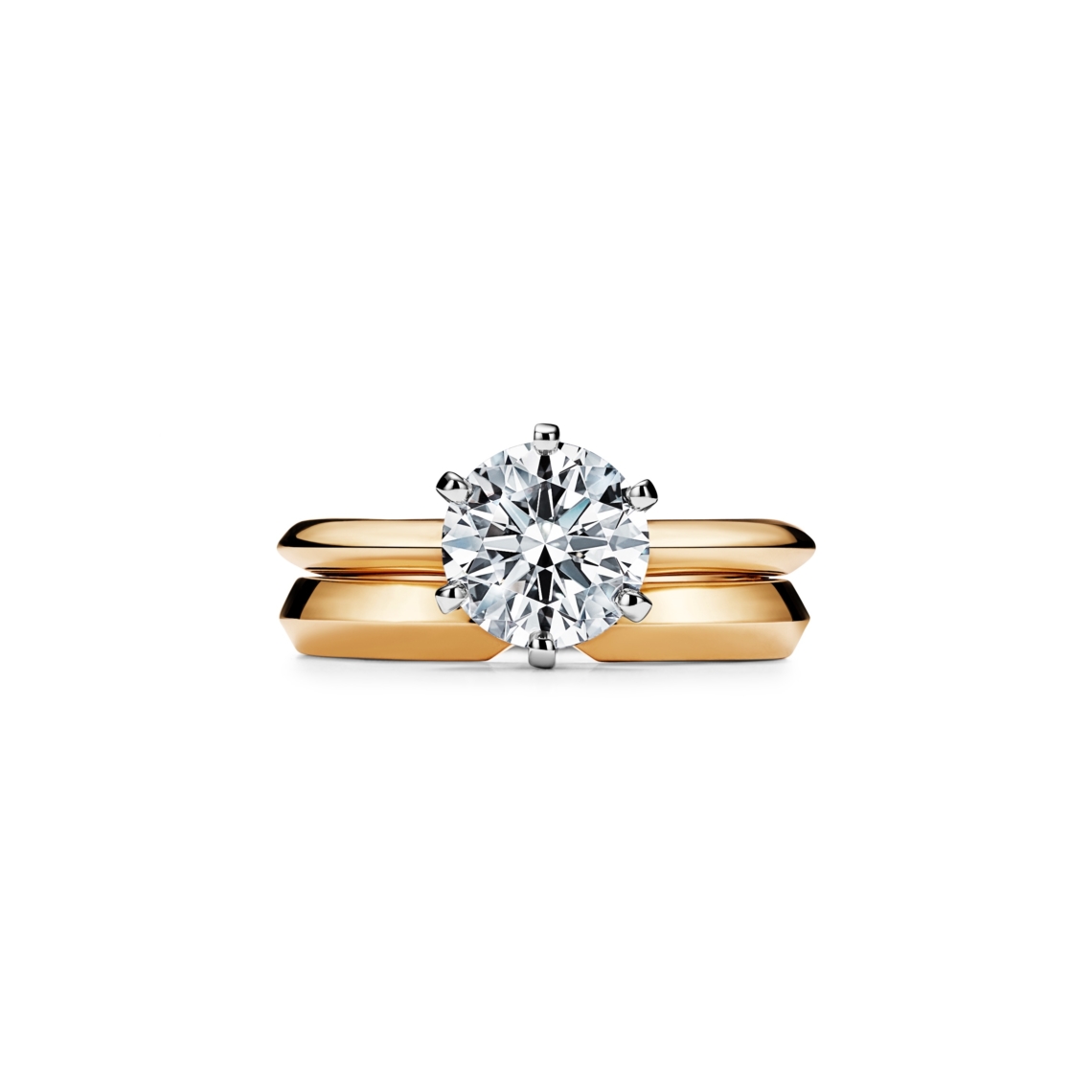 The Tiffany® Setting in 18k yellow gold: world's most iconic engagement ...